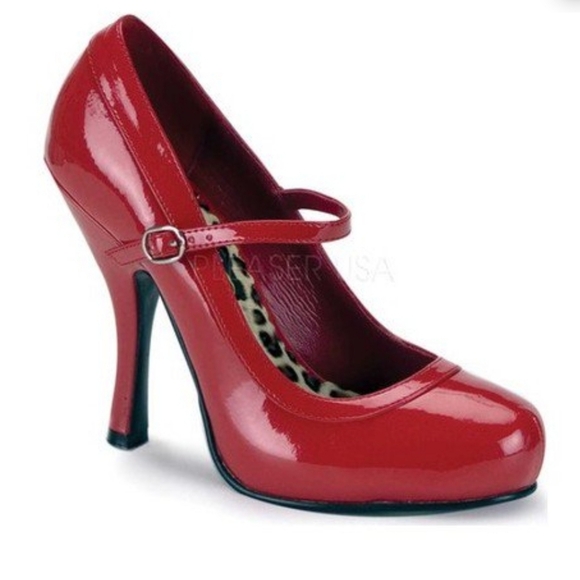 Funtasma | Shoes | Funtasma Pretty 5 Red Patent Leather Mary Jane Heels ...